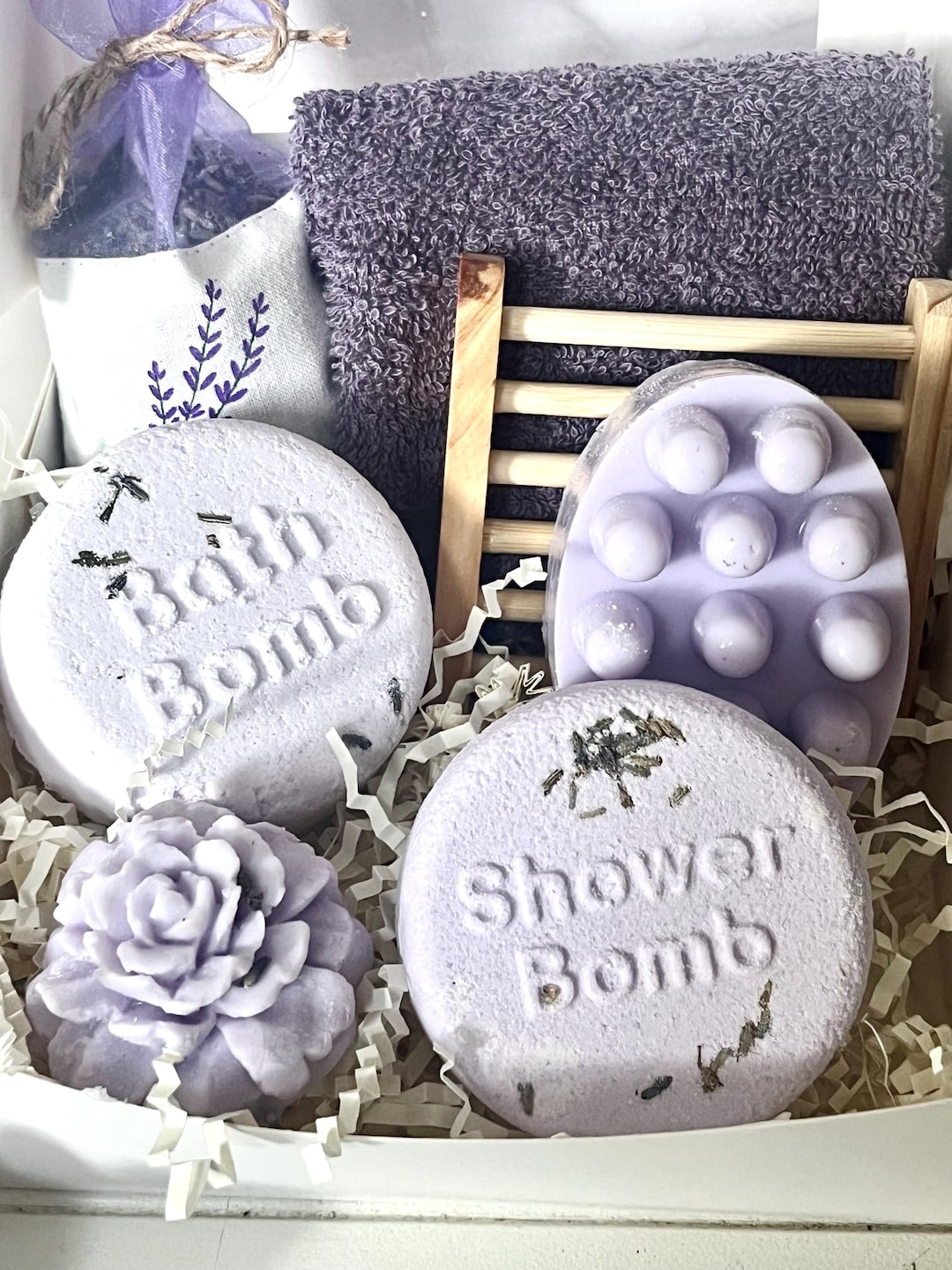Lavender Bath Set, Bath Bomb Set, Shower Steamer, Bath and Body Set ...