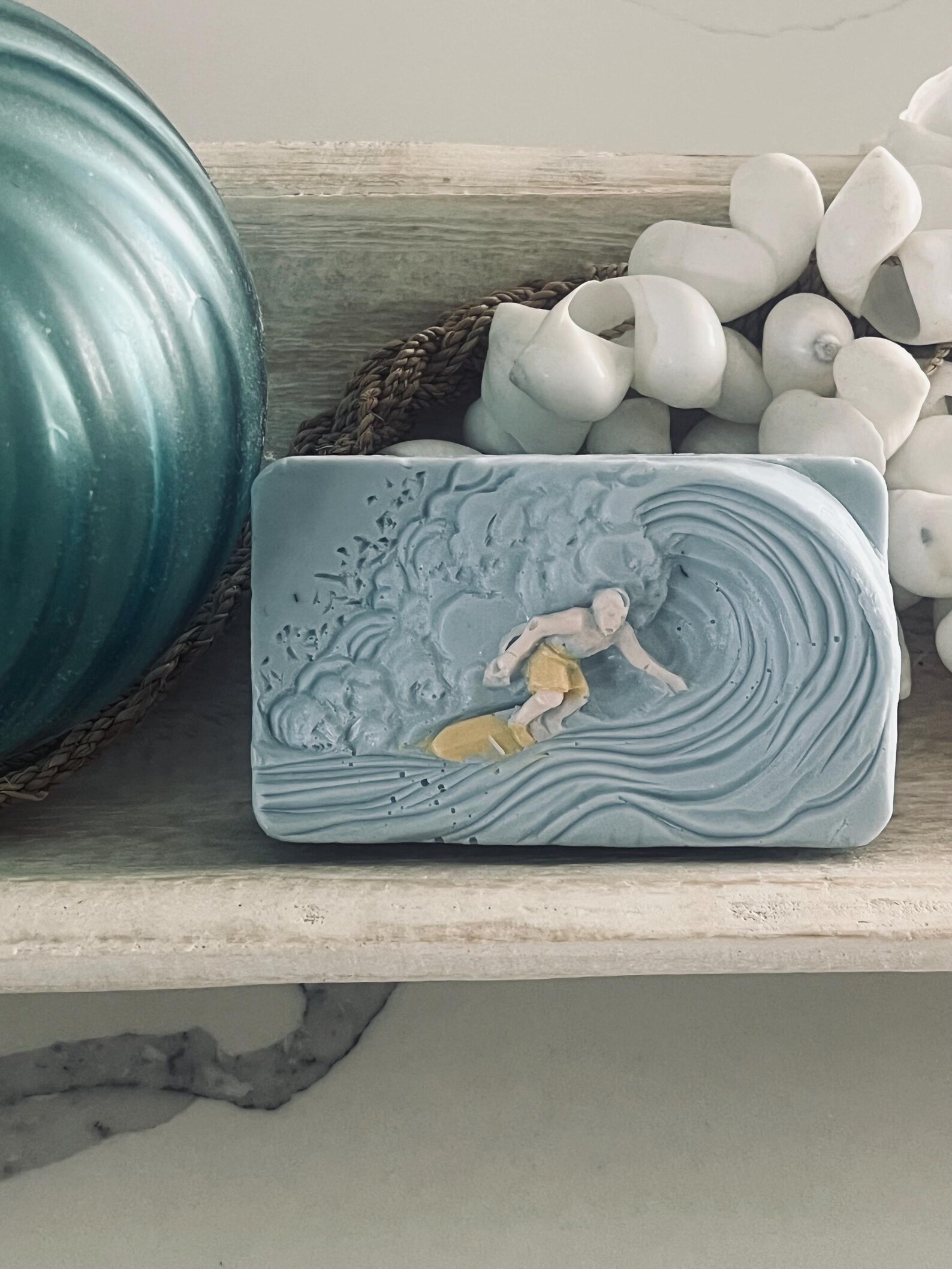 Handmade Surfer Soap, Ocean Wave Art, Beach House Decor. Coastal Theme ...