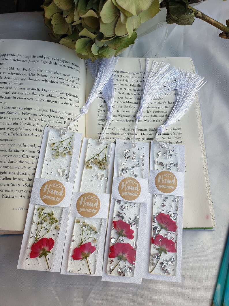 Resin Bookmarks With Real Roses Book Love Gift Idea Teacher - Etsy UK