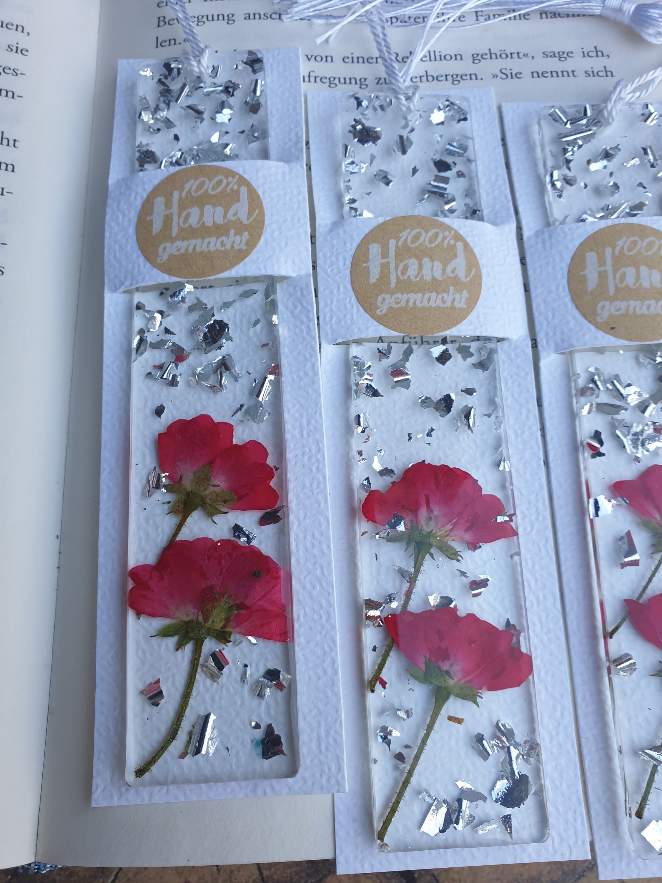 Resin Bookmarks With Real Roses Book Love Gift Idea Teacher - Etsy UK