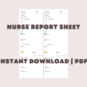 Nurse Brain Report Sheet 2 Patient Page, Medical Surgical Report Sheet ...