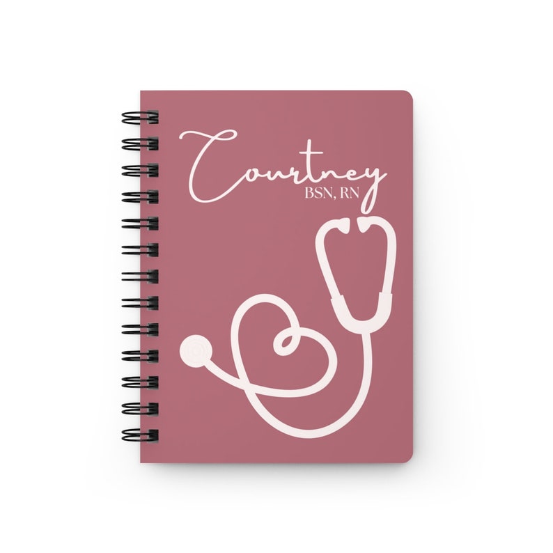 Personalized Spiral Nurse Notebook/ Journal, Personalized RN, MD, Lpn ...