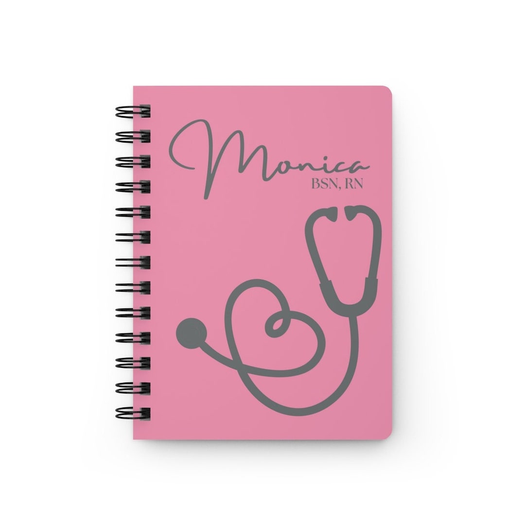 Personalized Spiral Nurse Notebook/ Journal, Personalized RN, MD, Lpn ...