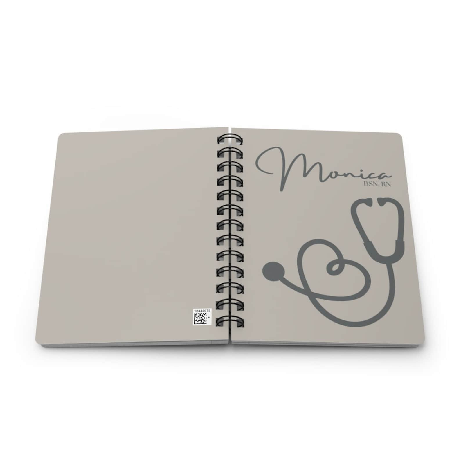 Personalized Spiral Nurse Notebook/ Journal, Personalized RN, MD, Lpn ...