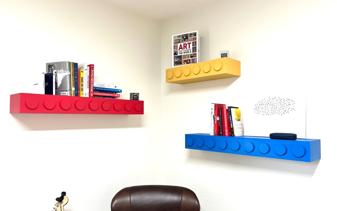 Handmade - Greative Brick Floating Shelf (inspired by LEGO) (1-unit) - Etsy