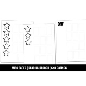 PRINTABLE | Reading Record | Star Ratings & DNF Pages - Etsy