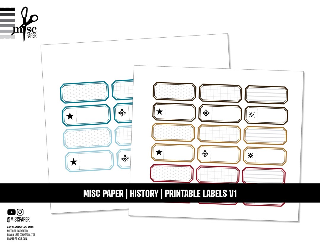 PRINTABLE History Travel Scrapbook | Labels Vintage 01 - Etsy