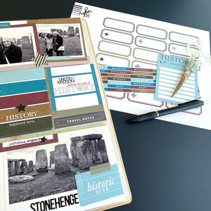PRINTABLE History Travel Scrapbook | Word Strips Vintage 01 - Etsy