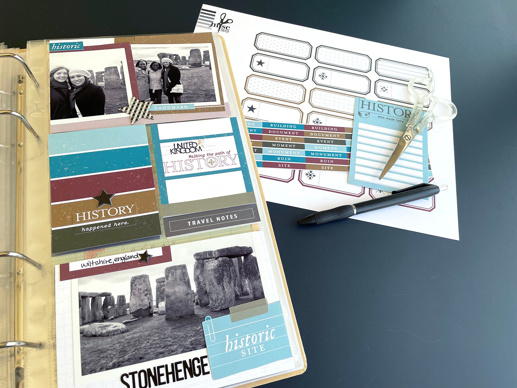 PRINTABLE History Travel Scrapbook Word Strips Vintage 01 - Etsy