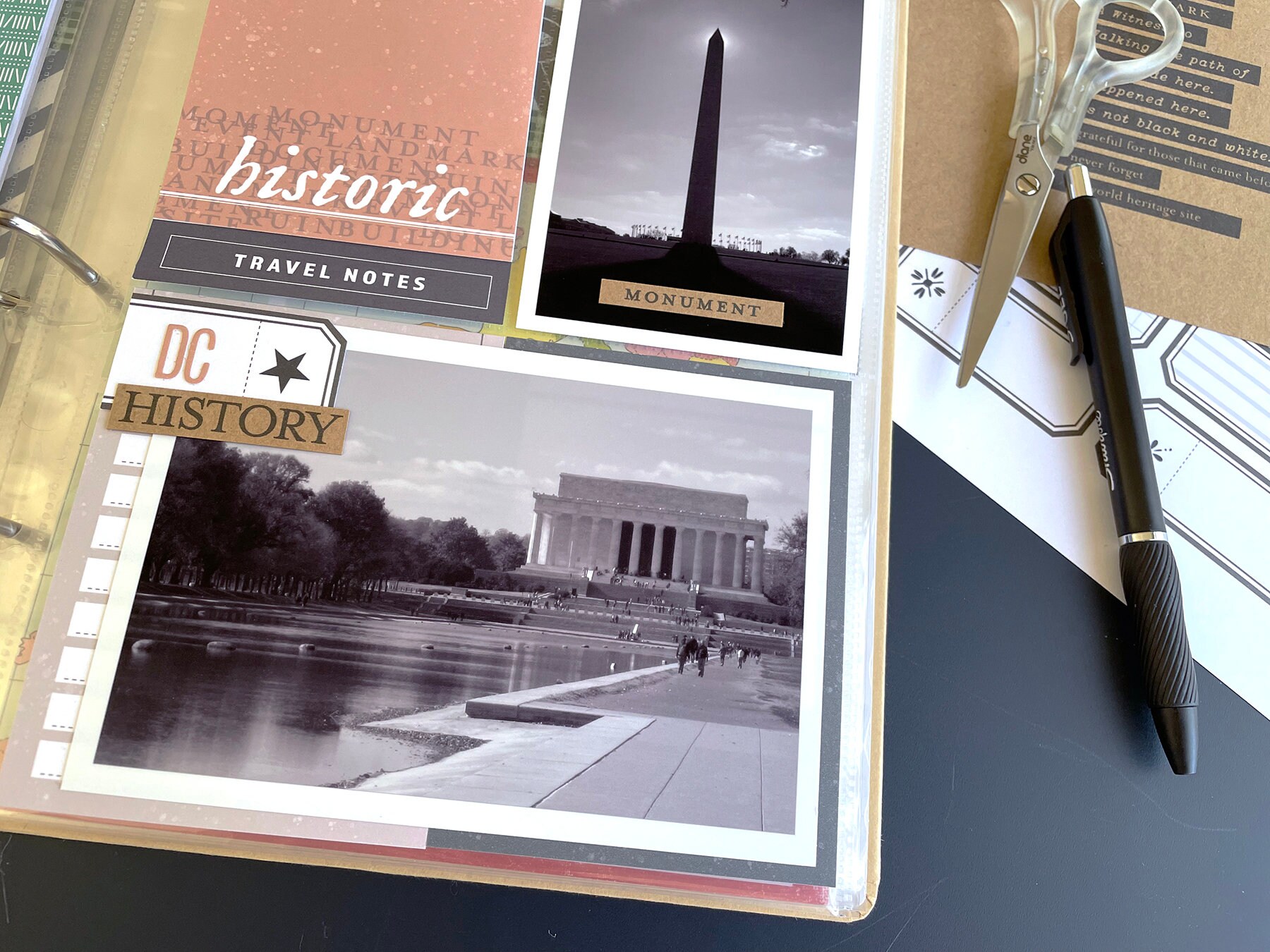 PRINTABLE History Travel Scrapbook | Word Strips Black & White - Etsy