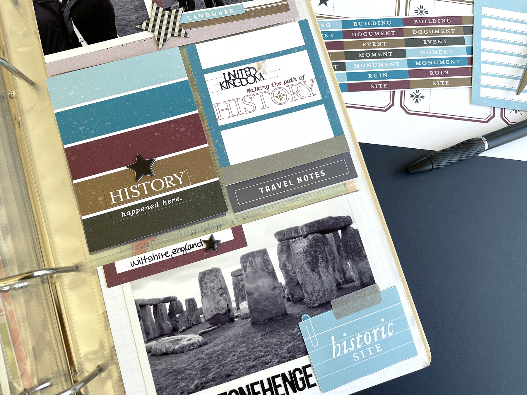 PRINTABLE History Travel Scrapbook | Word Strips Vintage 01 - Etsy