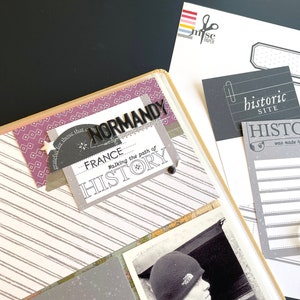 PRINTABLE History Travel Scrapbook | Journal Cards | Black & White - Etsy