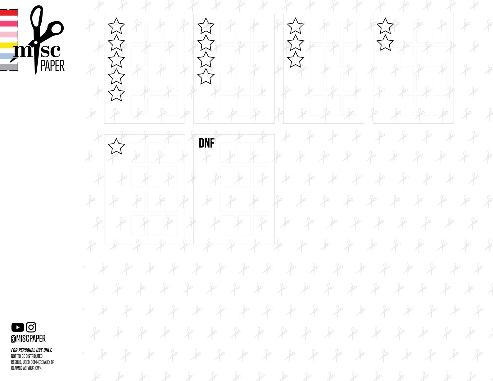 PRINTABLE | Reading Record | Star Ratings & DNF Pages - Etsy