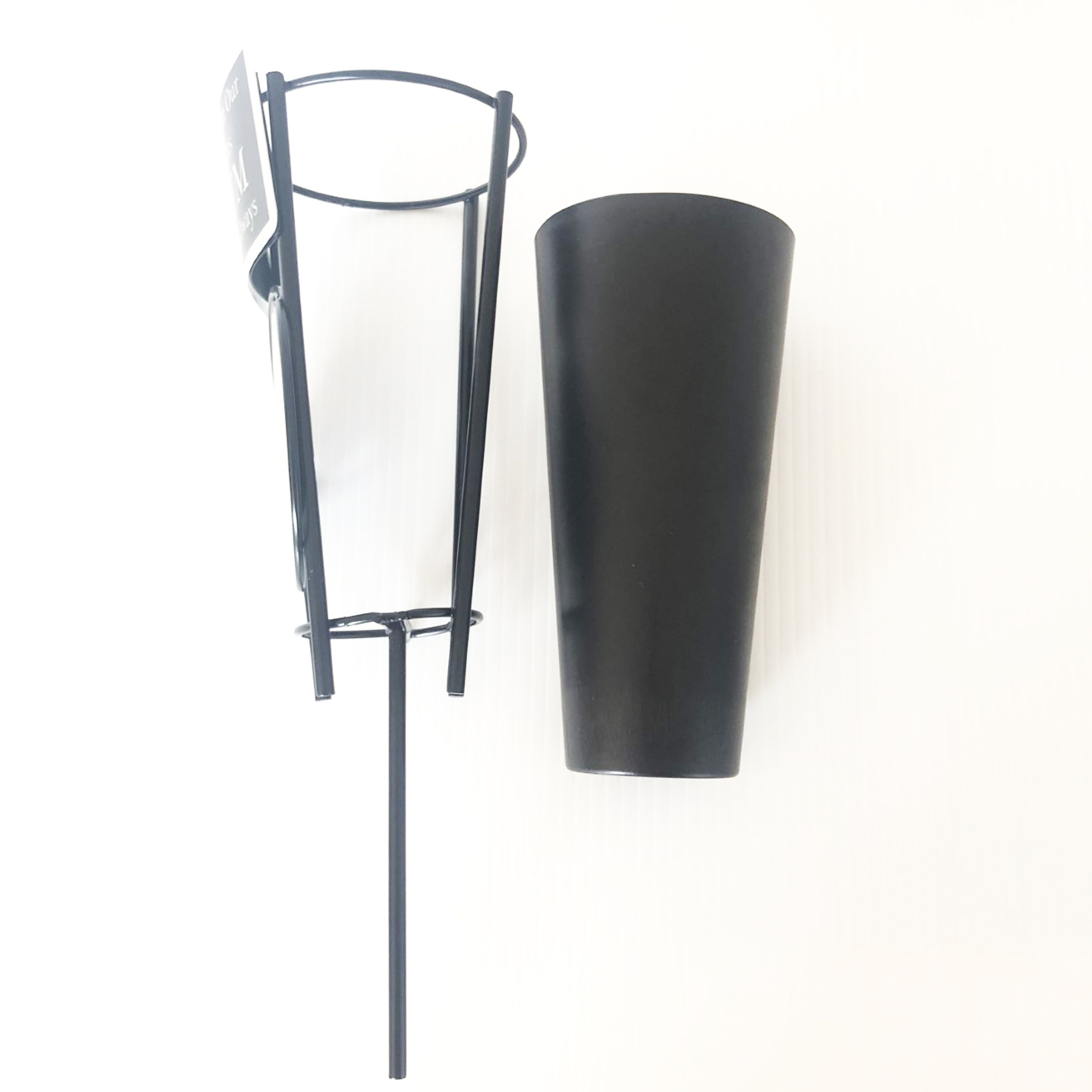 Personalised Metal Spike Memorial Flower Flute Vase Grave Tribute Pot ...