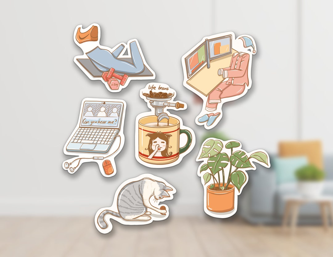 Work From Home Stickers Single Piece 2 by 2.5 - Etsy