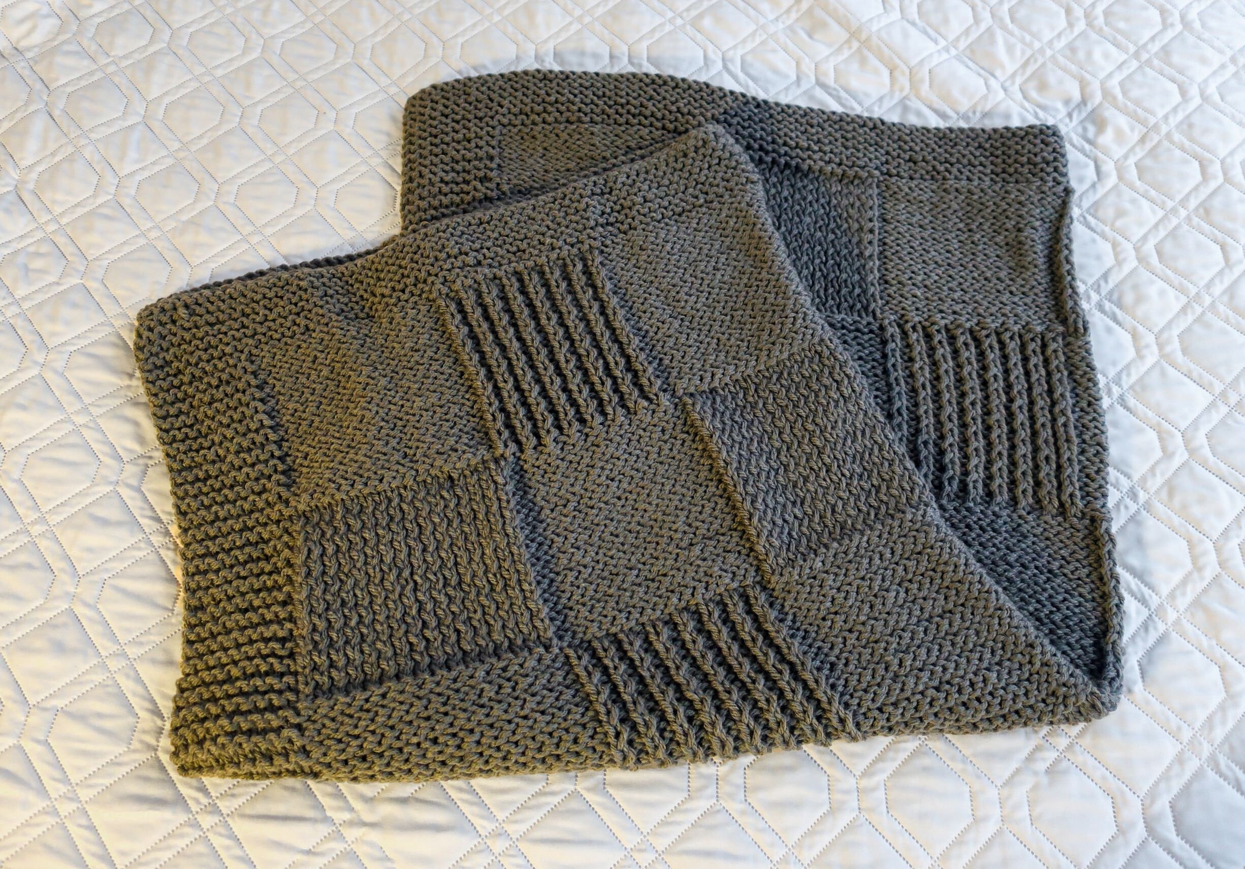 Seamless Knit Quilt - Block Pattern Knit Afghan - Etsy