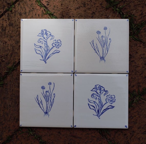 Floral Tiles - Etsy