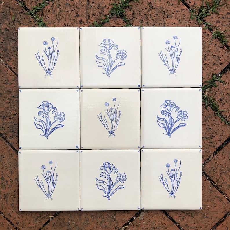 Floral Tiles - Etsy