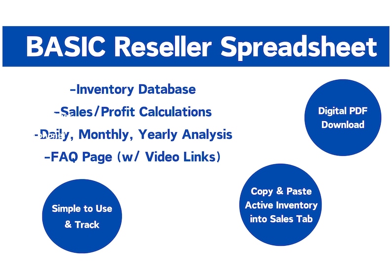 2025 Reseller Spreadsheet-basic: Inventory, Sales & Profit Tracker ...