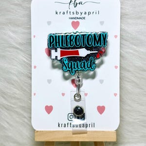 Phlebotomy Squad Badge Reel - Phlebotomy Badge Reel - Phlebotomist Gift ...