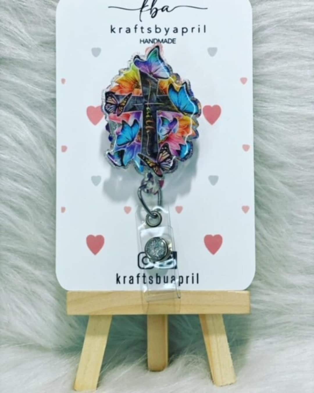 Faith Badge Reel Nurse Gift Cute Badge Reel RN Badge Reel Teacher Gift ...