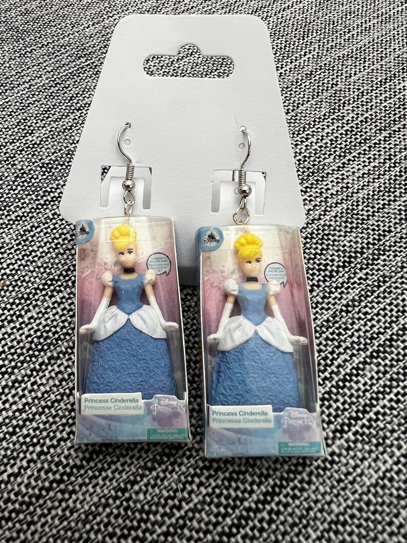 Mini Brands Toy Disney Princess Cinderella Action Figure Earrings - Etsy