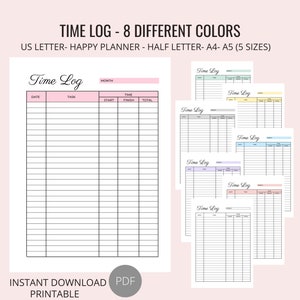 Time Log Printable Project Time Log Freelance Tracker Time | Etsy