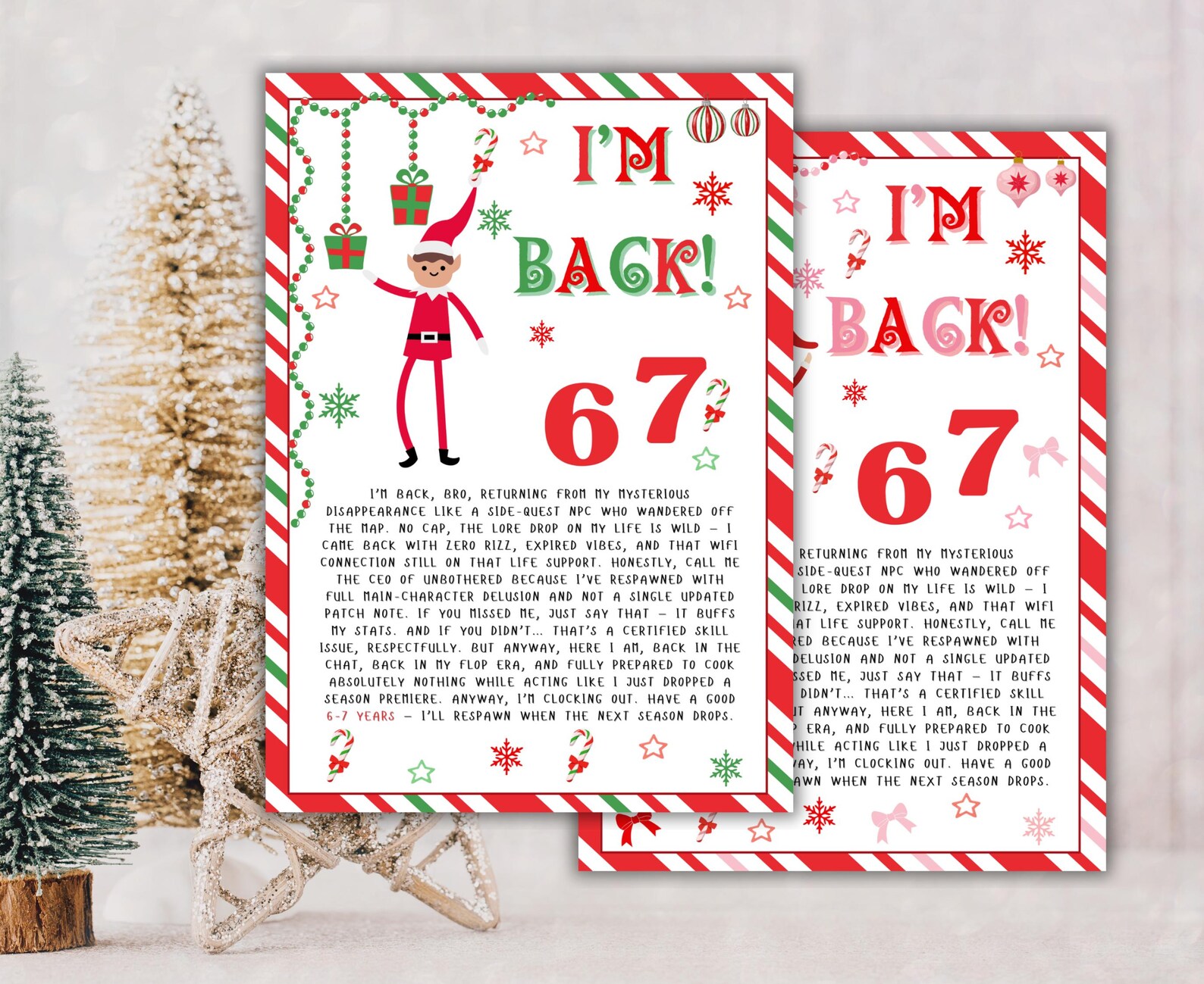 67 Elf Arrival Letter, Elf Arrival 6 7 Letter, Six Seven Trending Meme ...