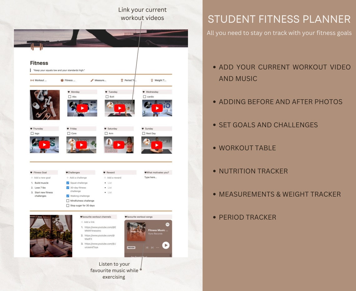 Student Notion Template Planner, Notion Student Template, Digital ...