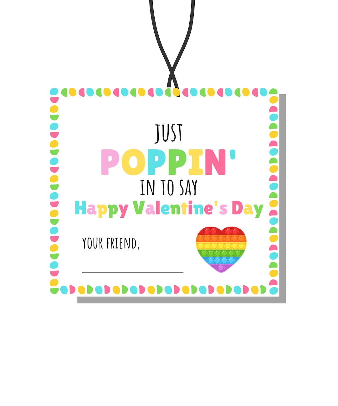 Pop It Valentines Card, Personalized Valentine Gift, Valentine's Day ...