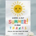 Summer Teacher Appreciation Gift Tag Template, Editable Sunshine Thank ...