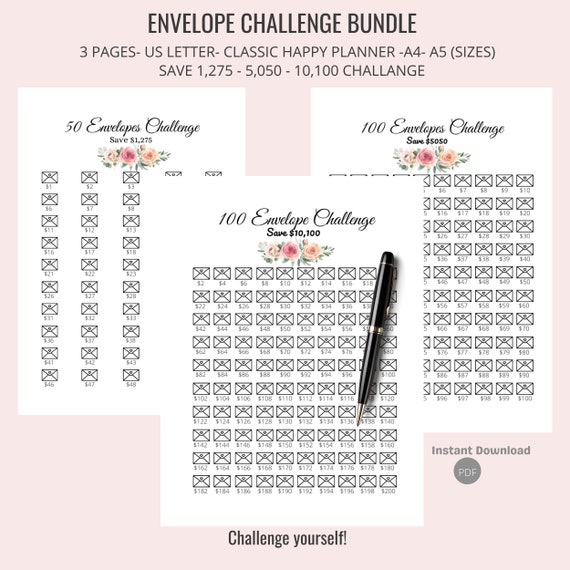 Envelope Challenge Printable Money Savings Challenge Digital | Etsy