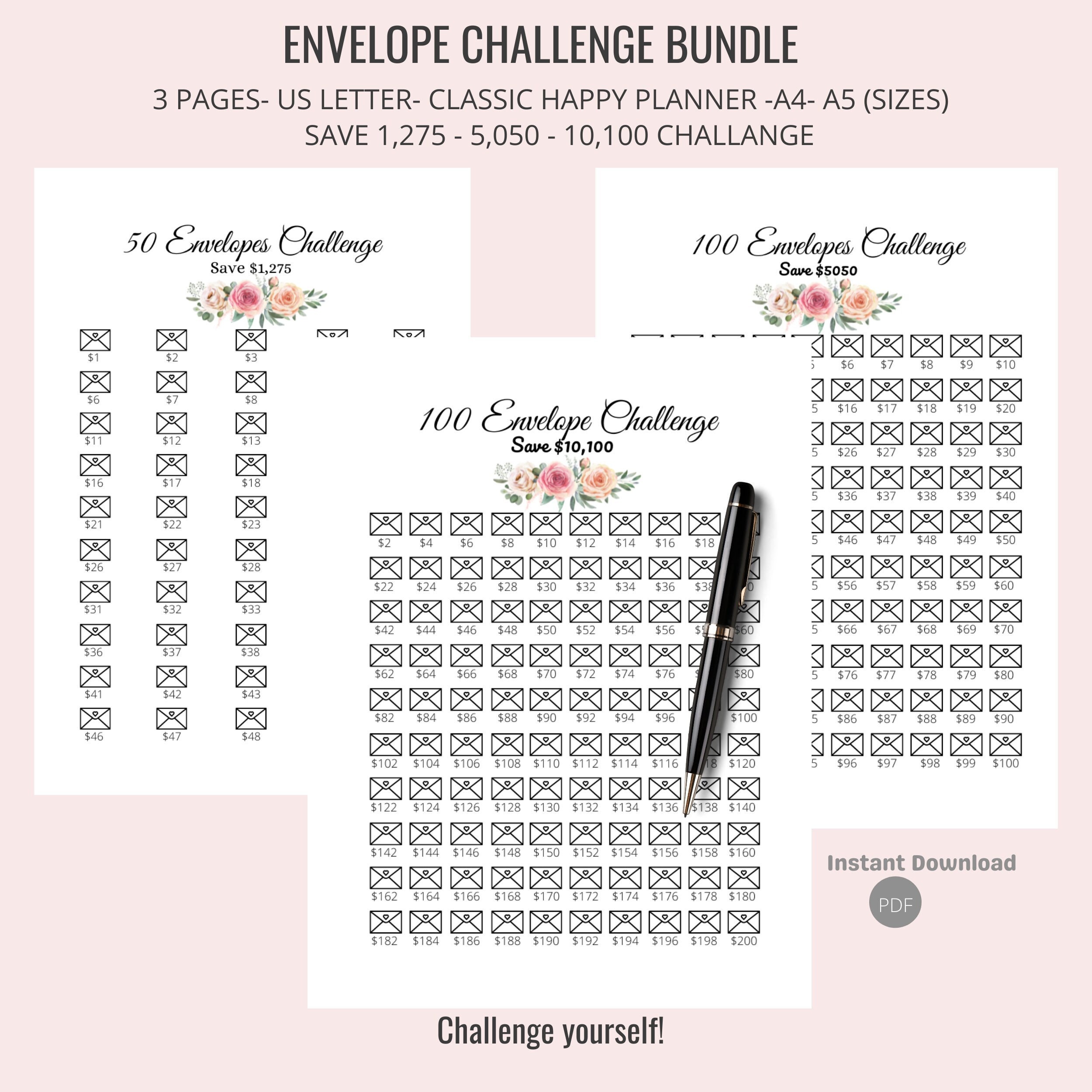 Envelope Challenge Printable, Money Savings Challenge, Digital Download ...