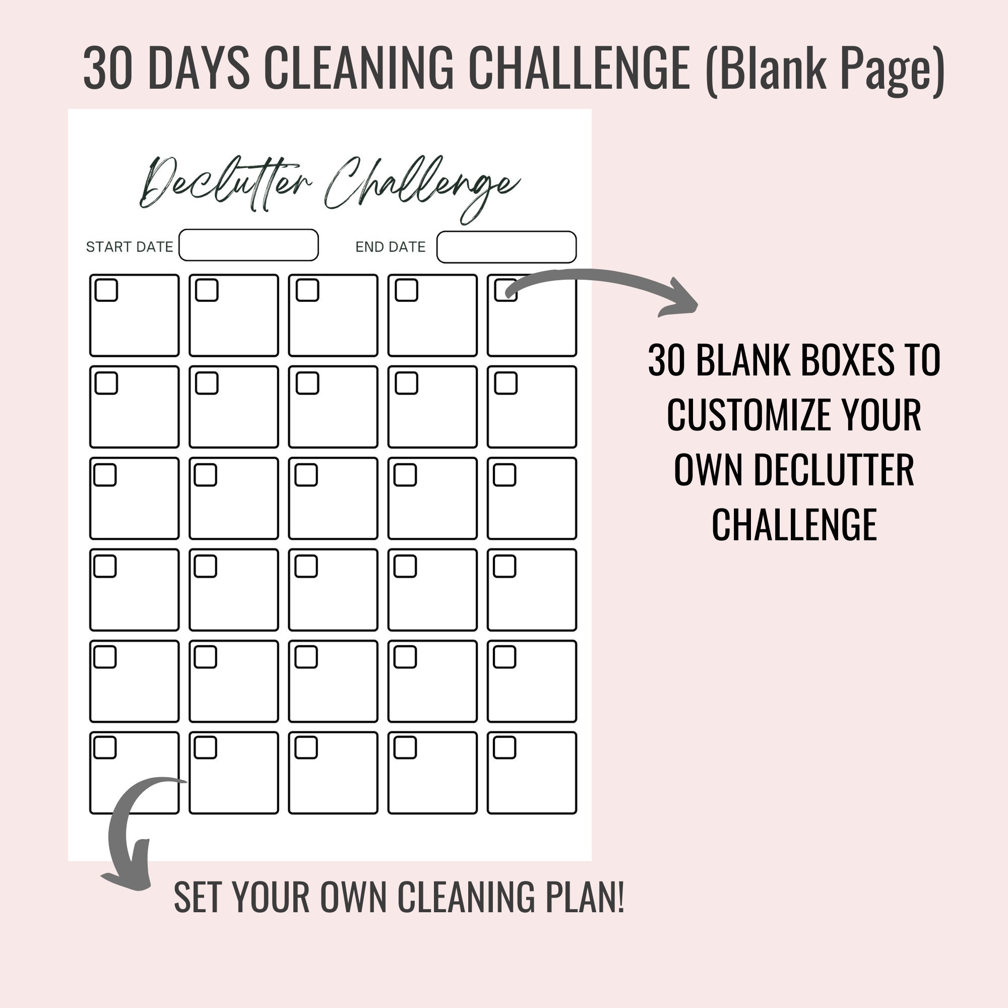 Declutter Tracker Printable - 30 Day Declutter Challenge - Home ...