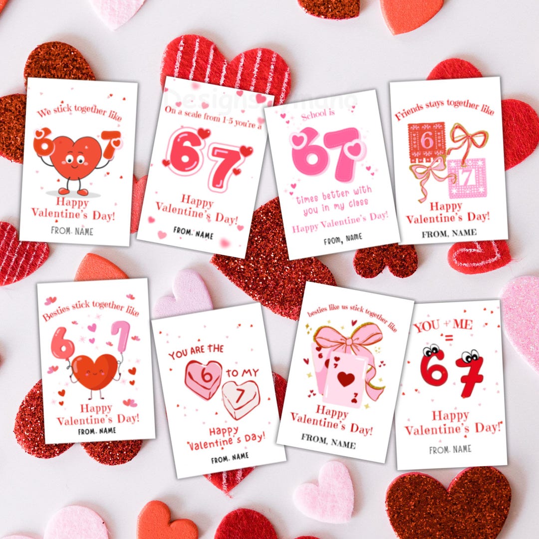 67 Slang Valentine Cards for Kids Tweens, Girls 6 7 Valentine's Day ...