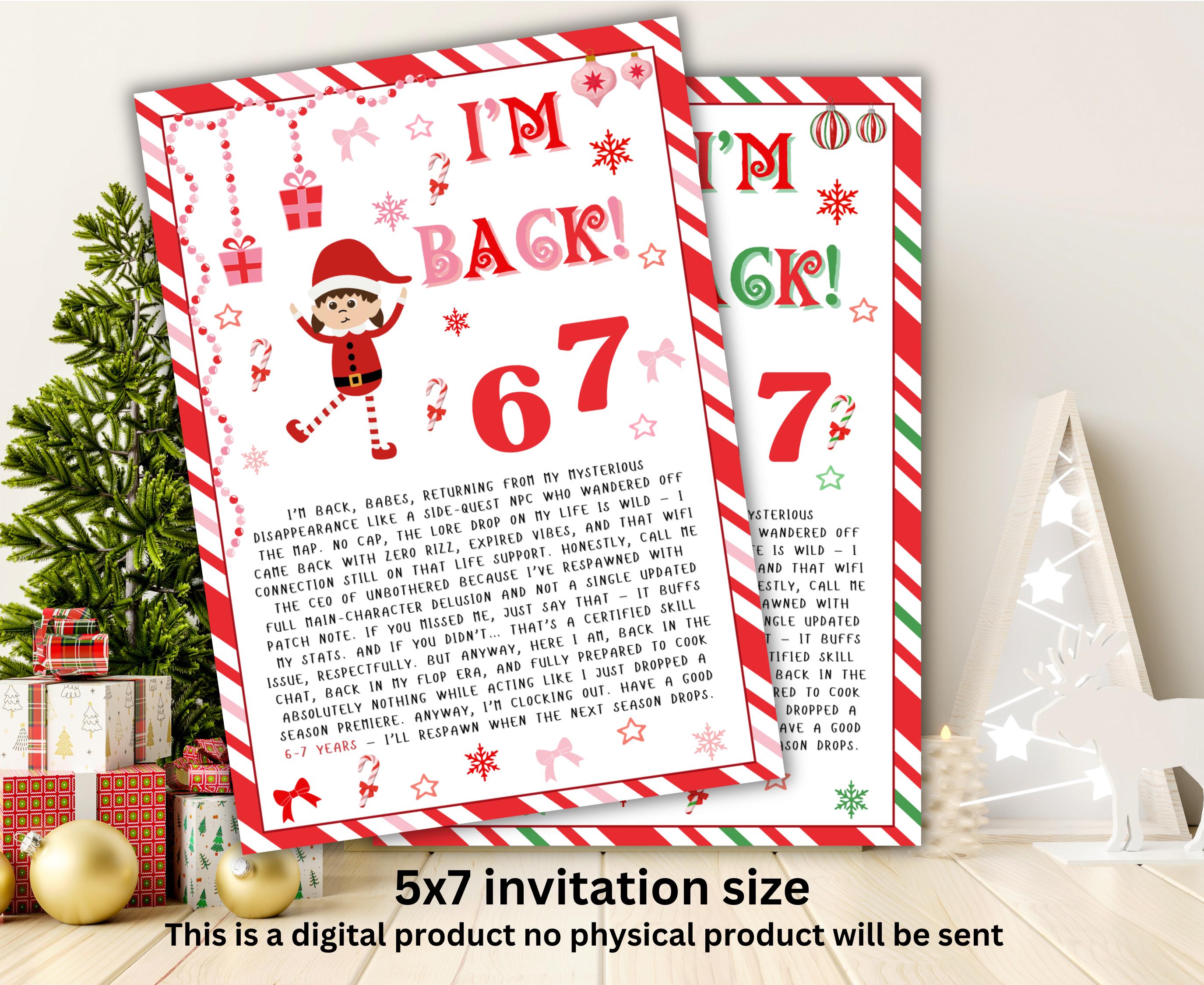 67 Elf Arrival Letter, Elf Arrival 6 7 Letter, Six Seven Trending Meme ...