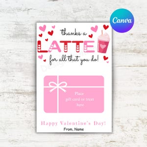 EDITABLE Teacher Valentine Gift Card Holder, Valentine Coffee Card ...