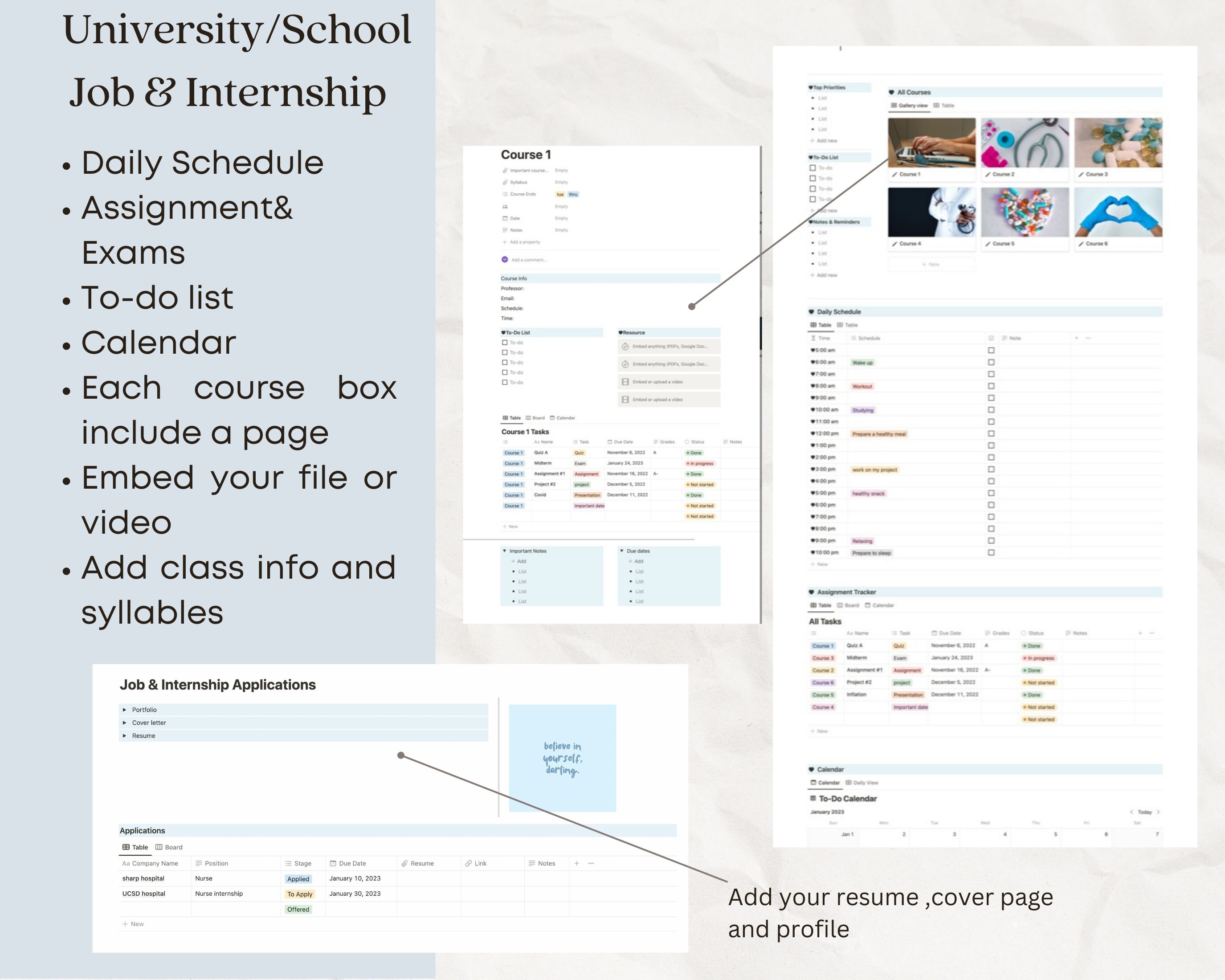 Nurse Notion Template, Medical Student Notion Planner, Pharmacology ...