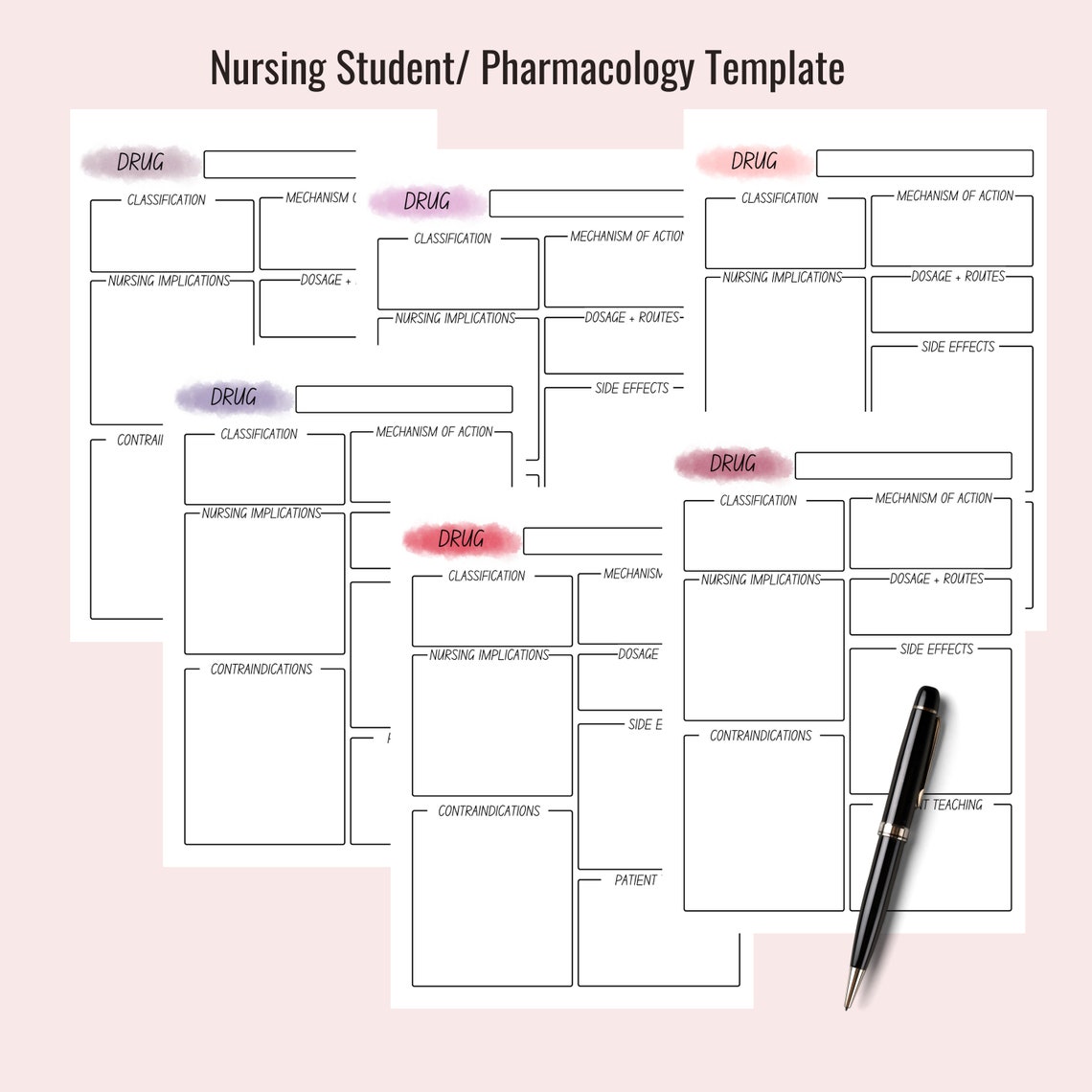 Printable Nursing Student Pharmacology, Pharmacology Notes PDF ...
