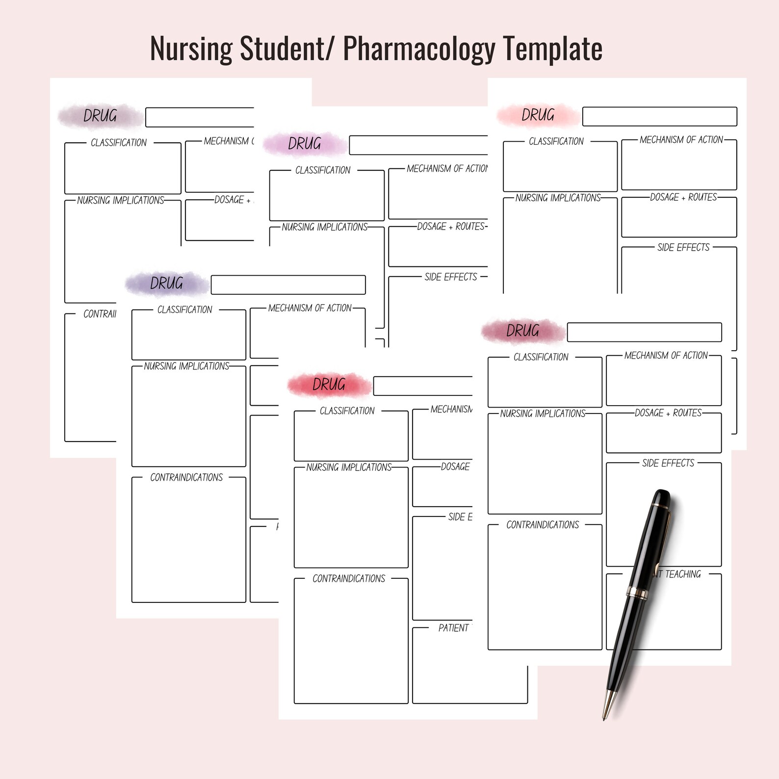Printable Nursing Student Pharmacology, Pharmacology Notes PDF ...