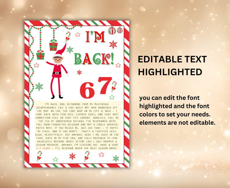 67 Elf Arrival Letter, Elf Arrival 6 7 Letter, Six Seven Trending Meme ...