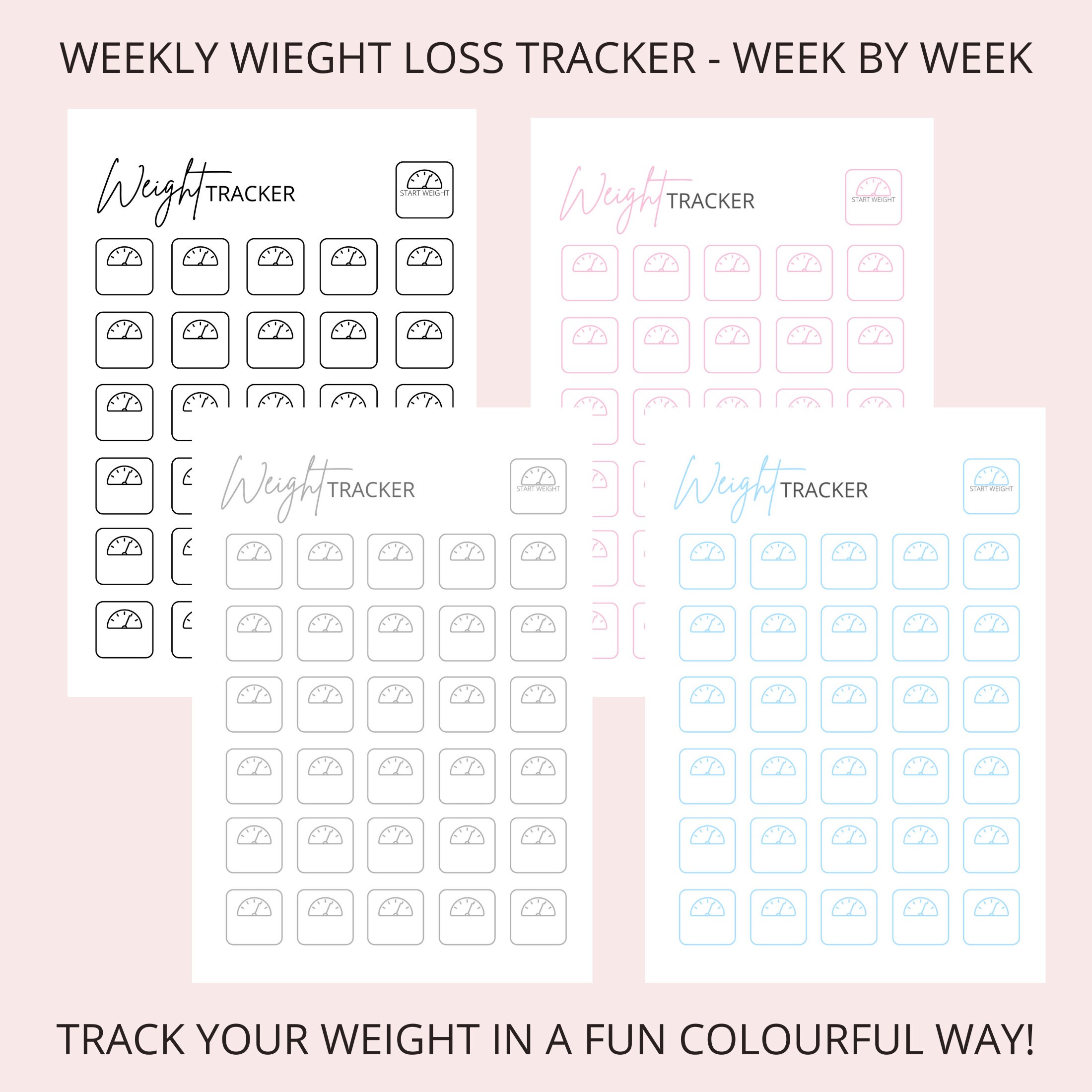 Weight Loss Tracker Printable, Weight Loss Motivation, Weight Loss Goal ...
