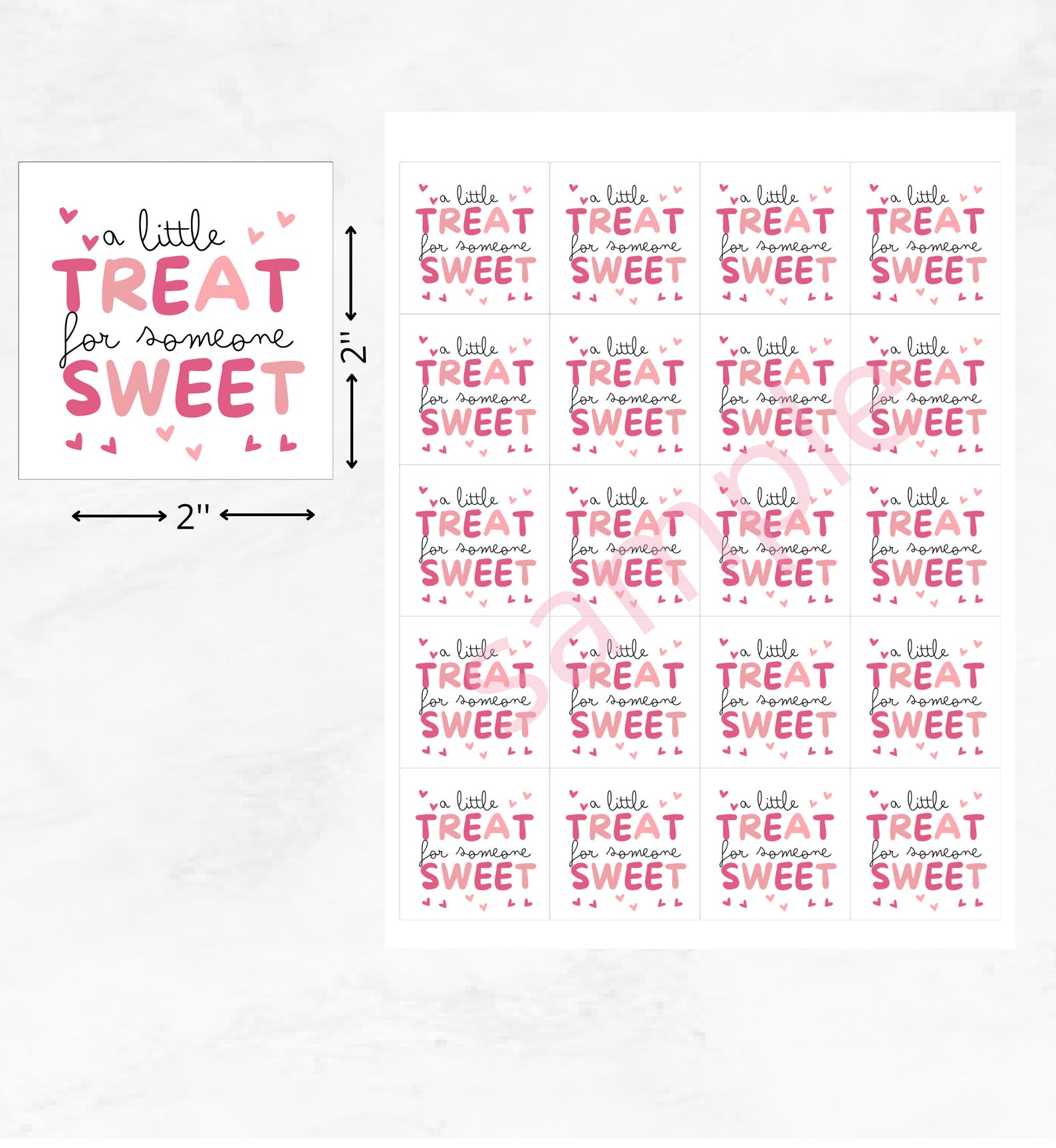 Printable Square Valentine's Day Tag, A Little Treat for Someone Sweet ...