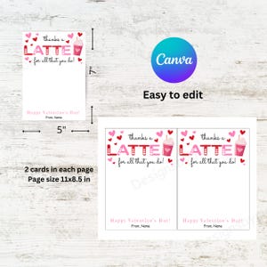 EDITABLE Teacher Valentine Gift Card Holder, Valentine Coffee Card ...