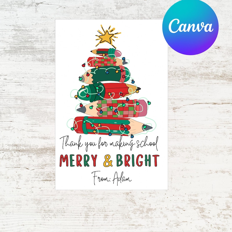 Teacher Christmas Tags - Etsy