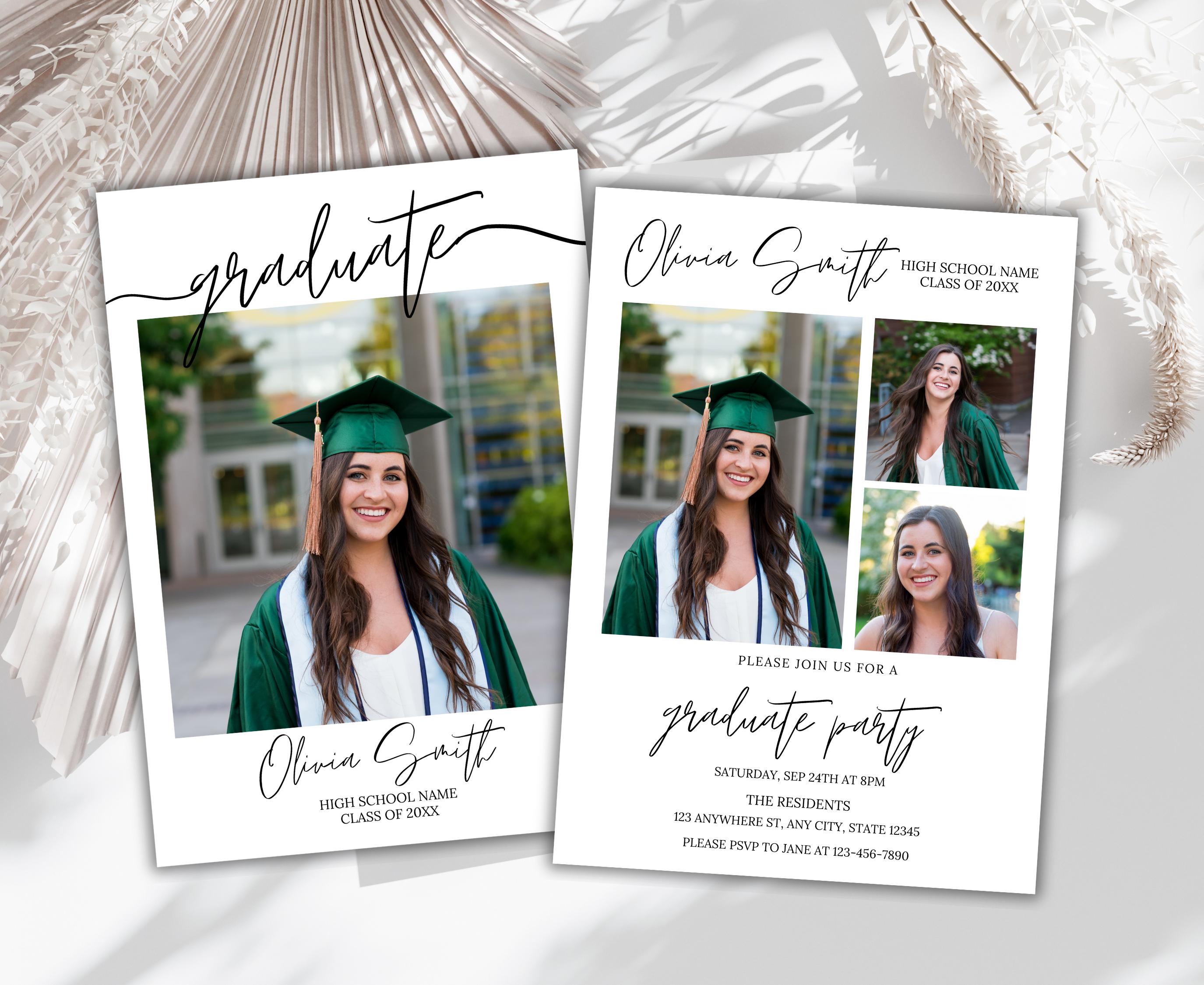 Graduation Party Invitation Template, Minimalist Graduation ...