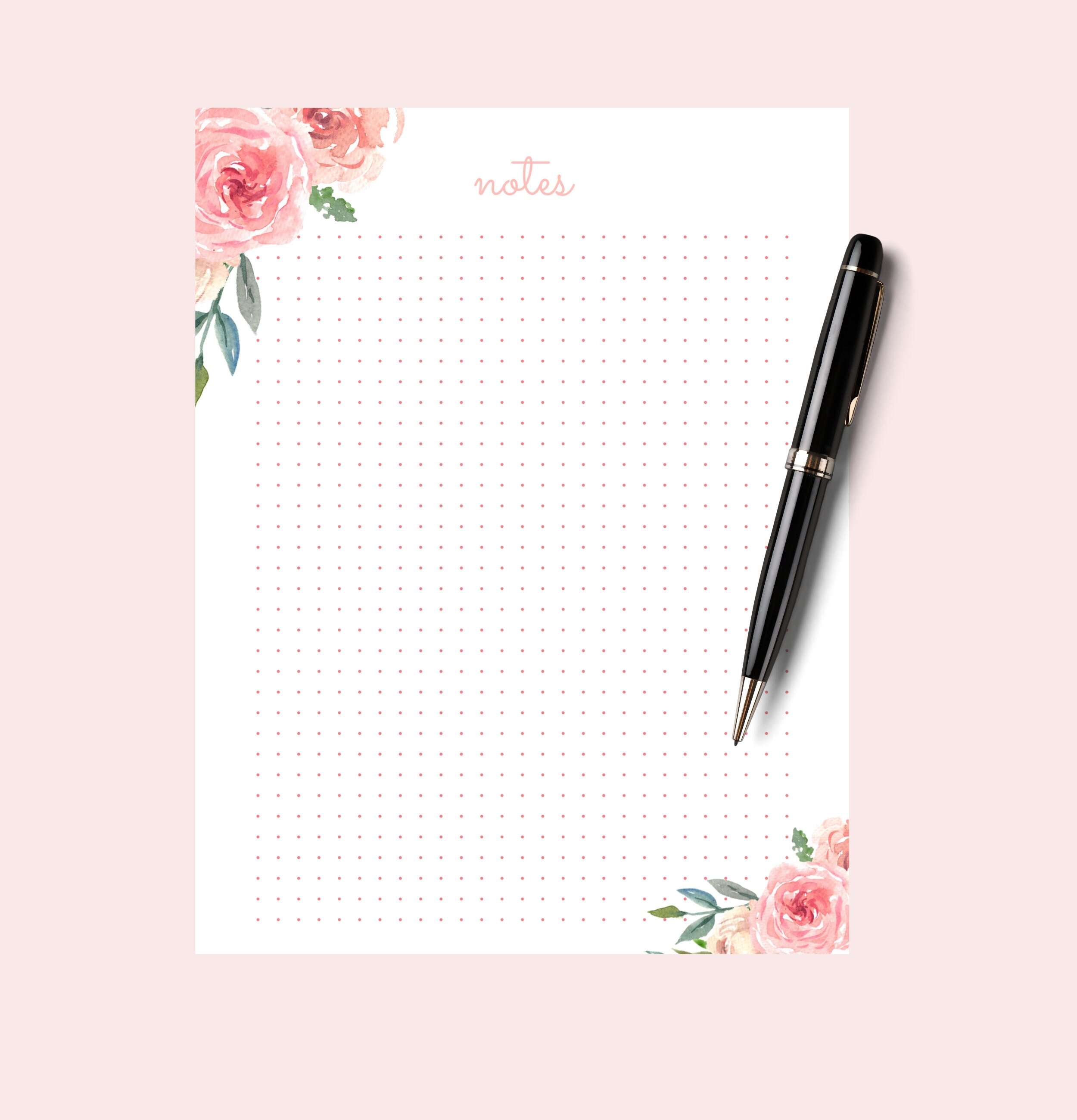 Pink Flower Printable Stationary A4 and Letter Writing Paper - Etsy