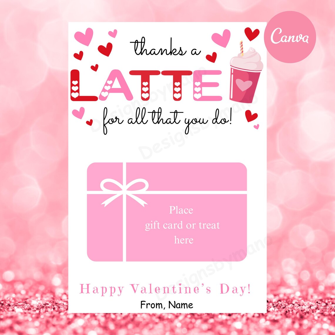 EDITABLE Teacher Valentine Gift Card Holder, Valentine Coffee Card ...