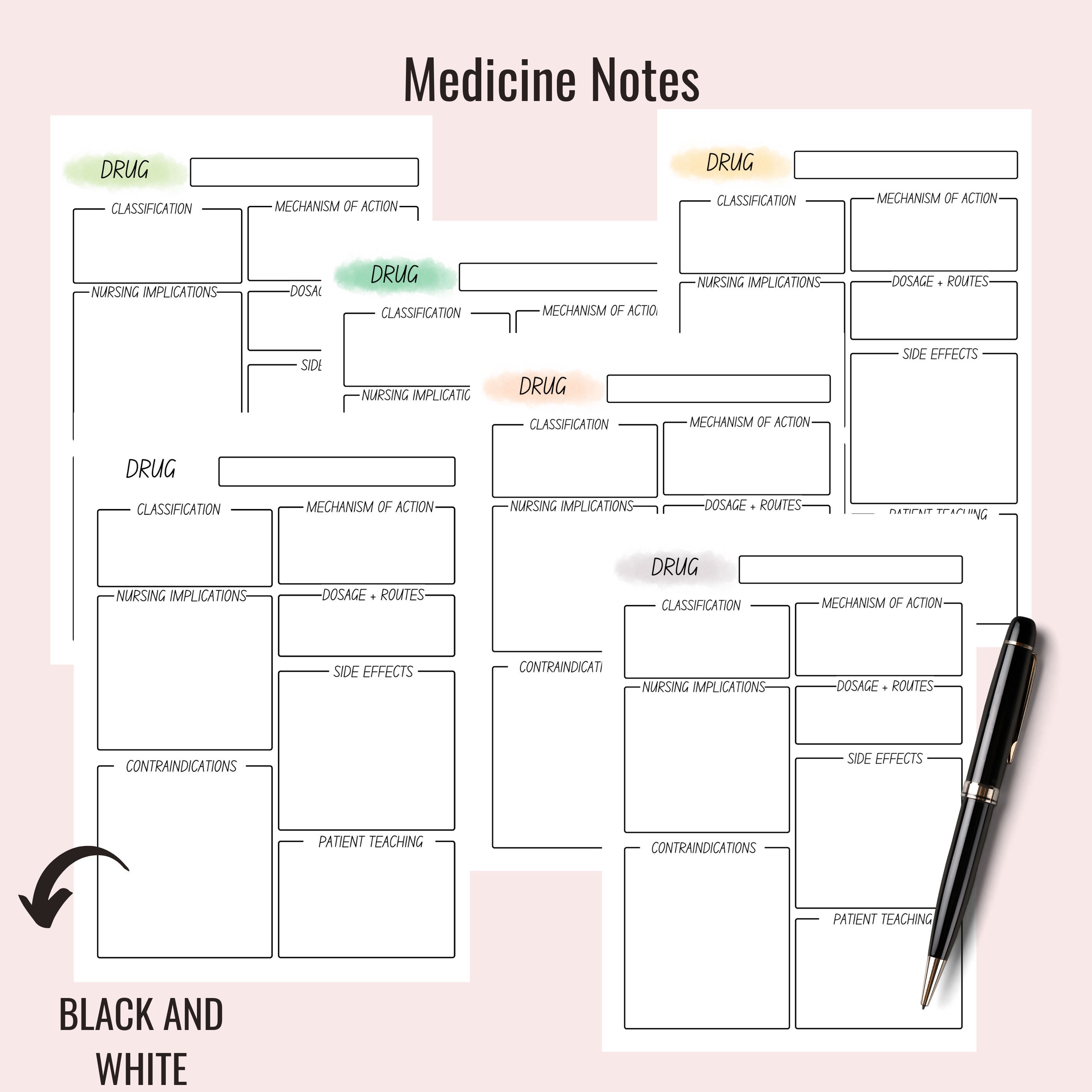 Printable Nursing Student Pharmacology, Pharmacology Notes PDF ...
