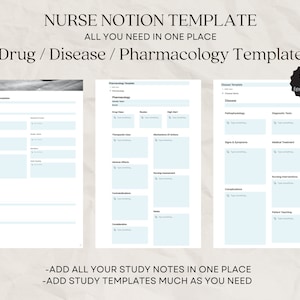 Nurse Notion Template, Medical Student Notion Planner, Pharmacology ...